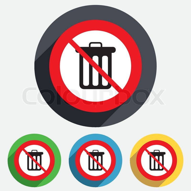 No Recycle bin sign icon. Bin symbol. ... | Stock vector | Colourbox