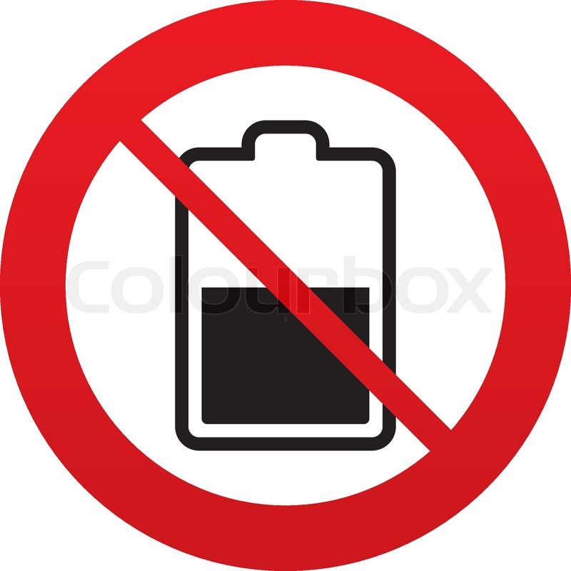 No Battery half level sign icon. Low ... | Stock vector | Colourbox