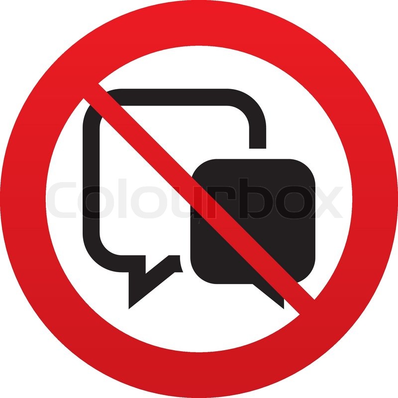 No Chat sign icon. Speech bubble ... | Stock vector | Colourbox