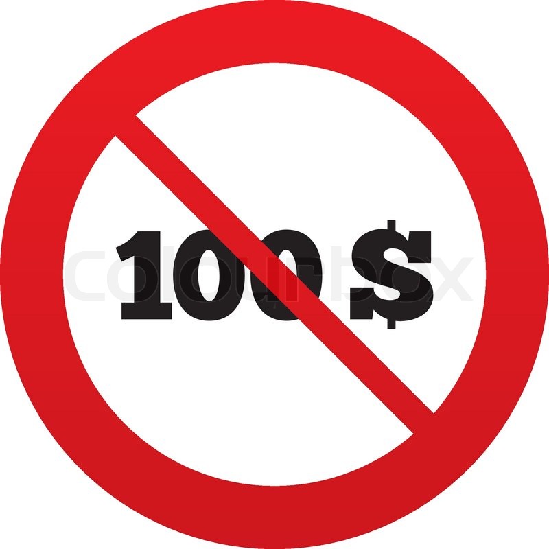 No 100 Dollars sign icon. USD currency ... | Stock vector | Colourbox