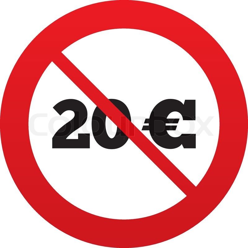 No 20 Euro sign icon. EUR currency ... | Stock vector | Colourbox