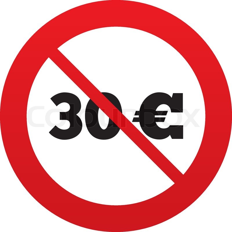 Keine 30 Euro-Zeichen-Symbol. ... | Stock-Vektor | Colourbox