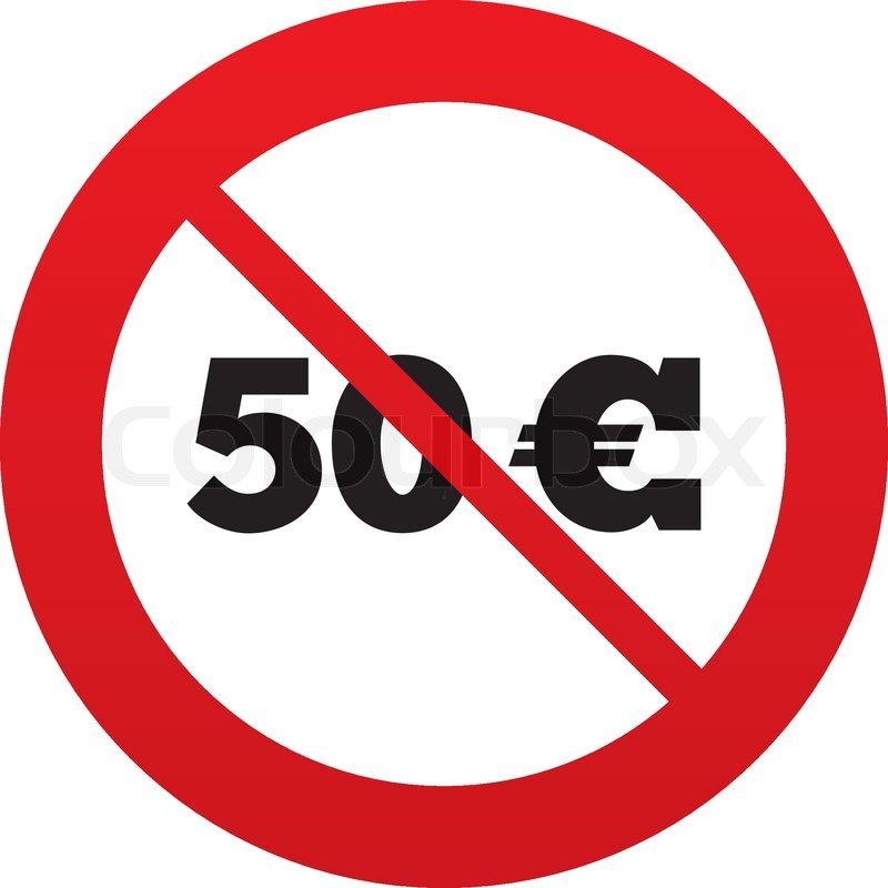 No 50 Euro sign icon. EUR currency ... | Stock vector | Colourbox