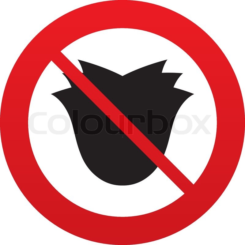 No Flower sign icon. Rose symbol. Red ... | Stock vector | Colourbox