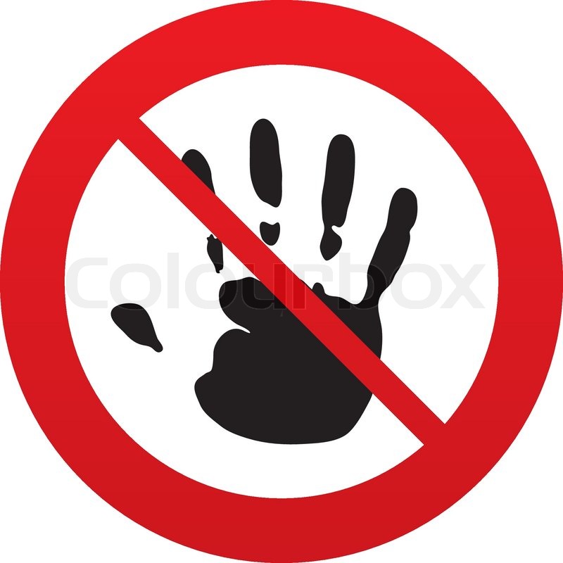 No Hand print sign icon. Stop symbol. ... | Stock vector | Colourbox