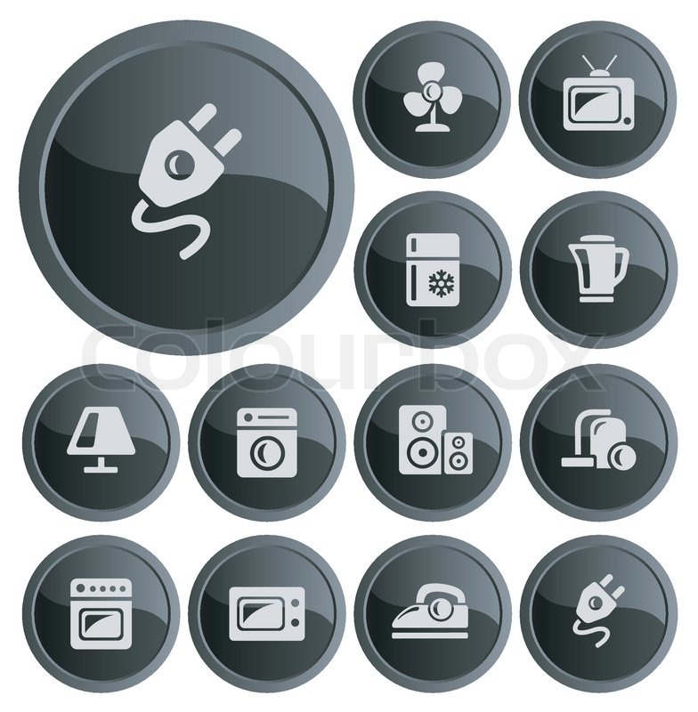 Home electronics button set | Stock vector | Colourbox