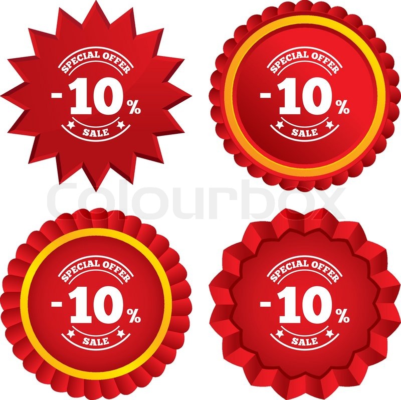10 percent discount sign icon. Sale ... | Stock vector | Colourbox