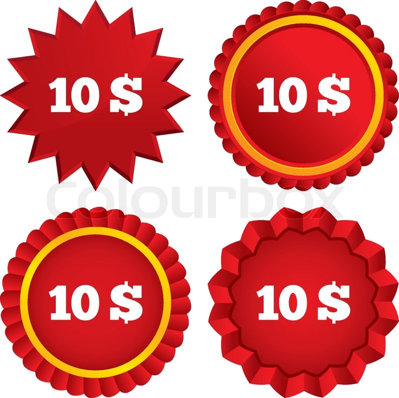 10 Dollars sign icon. USD currency ... | Stock vector | Colourbox