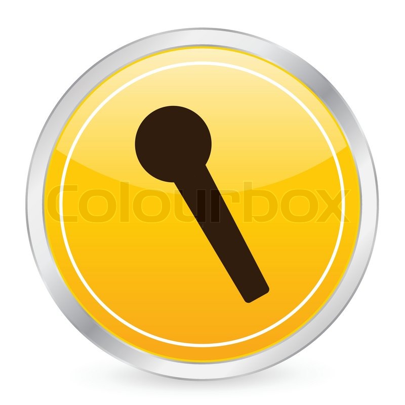 Microphone yellow circle icon on a ... | Stock vector | Colourbox
