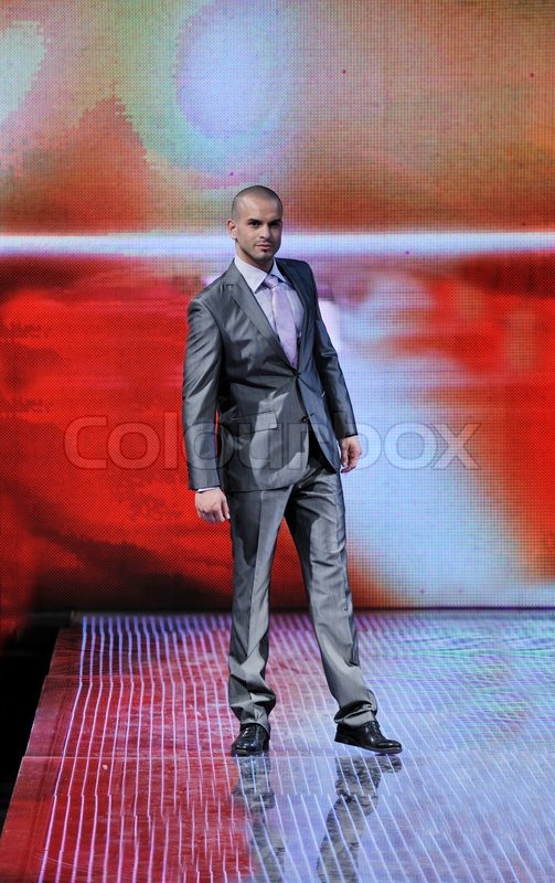 Handsome man male model at fashion show ... | Stock Photo | Colourbox