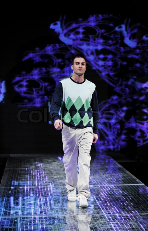 Handsome man male model at fashion show ... | Stock image | Colourbox