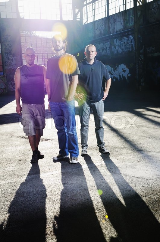 Group of three adult man outdoor in the ... | Stock image | Colourbox