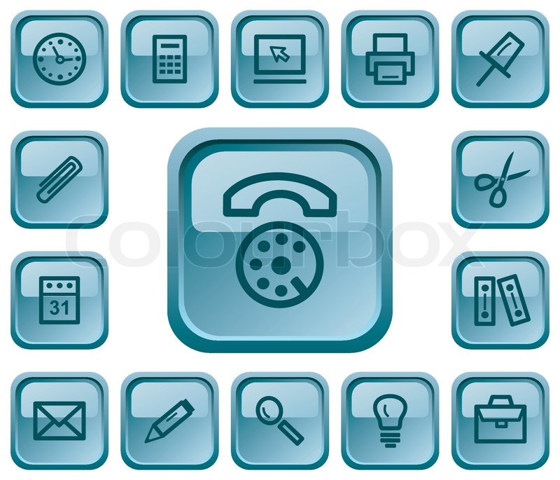 Office button set | Stock vector | Colourbox