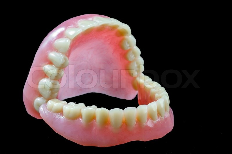 Full Denture On Black Background Stock Image Colourbox 4494