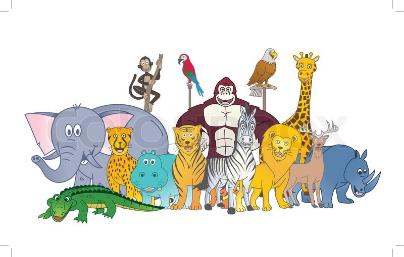 Wild animal color group | Stock vector | Colourbox