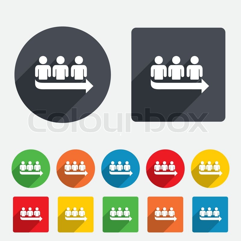 Queue sign icon. Long turn symbol. ... | Stock vector | Colourbox