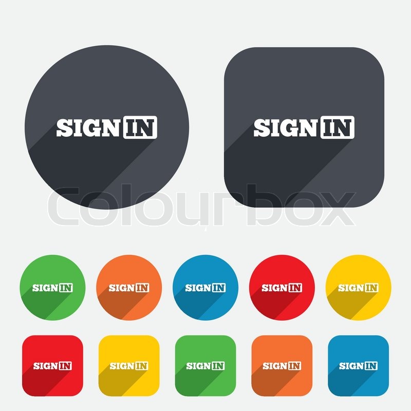 Sign in icon. Join symbol. Circles and ... | Stock vector | Colourbox