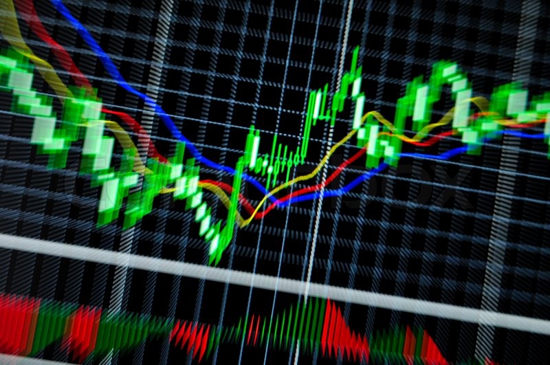 Stock market graph on big lcd display ... | Stock image | Colourbox