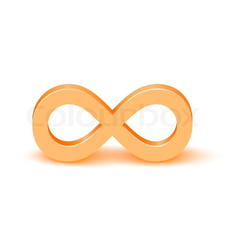 Orange infinity symbol isolated on ... | Stock vector | Colourbox