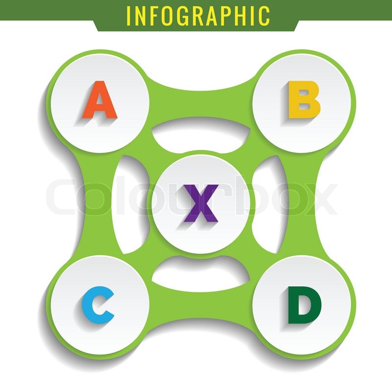 Simply infographic, five parts ... | Stock vector | Colourbox