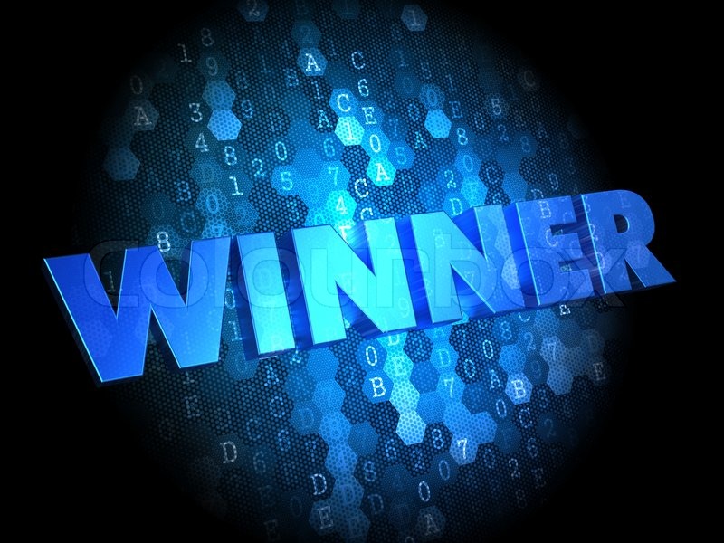 Winner - Text in Blue Color on Dark ... | Stock image | Colourbox