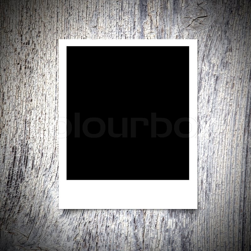 Photo frame on White wood texture ... | Stock image | Colourbox