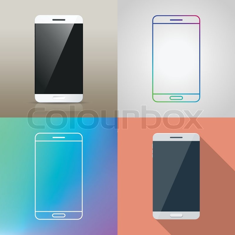 Set of Vector Smart phone in different ... | Stock vector | Colourbox