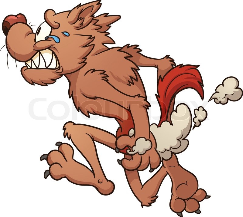 Scared cartoon wolf. Vector clip art ... | Stock vector | Colourbox
