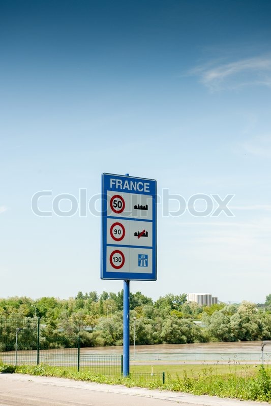 Welcome to France road sign showing ... | Stock image | Colourbox