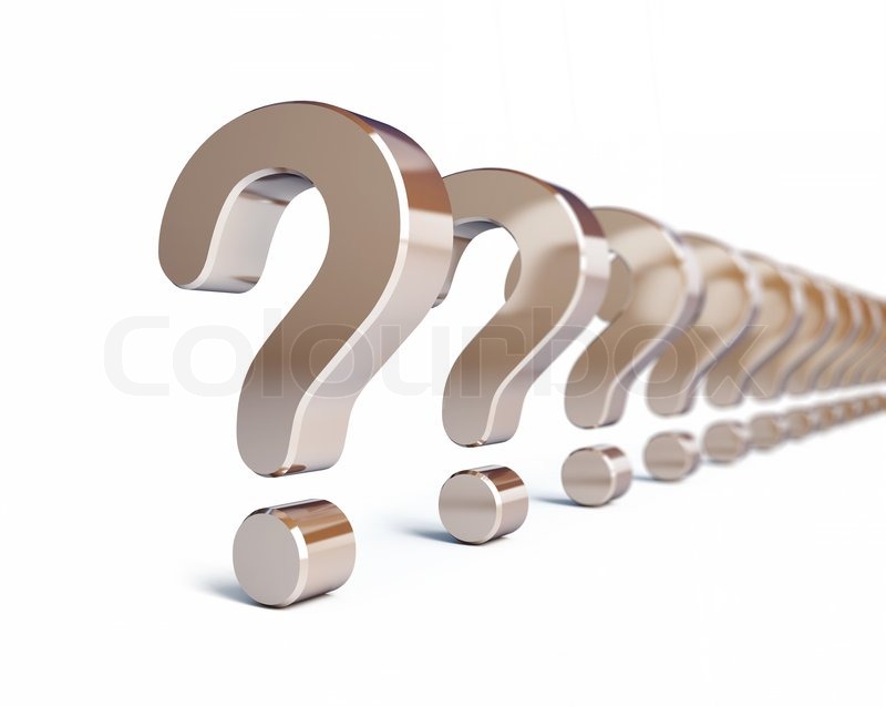 Question mark row on a white background | Stock image | Colourbox