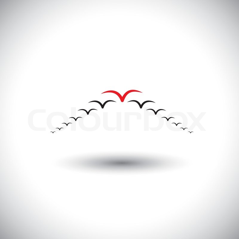 Leadership concept vector - birds ... | Stock vector | Colourbox