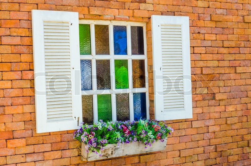 Window on brick wall | Stock image | Colourbox