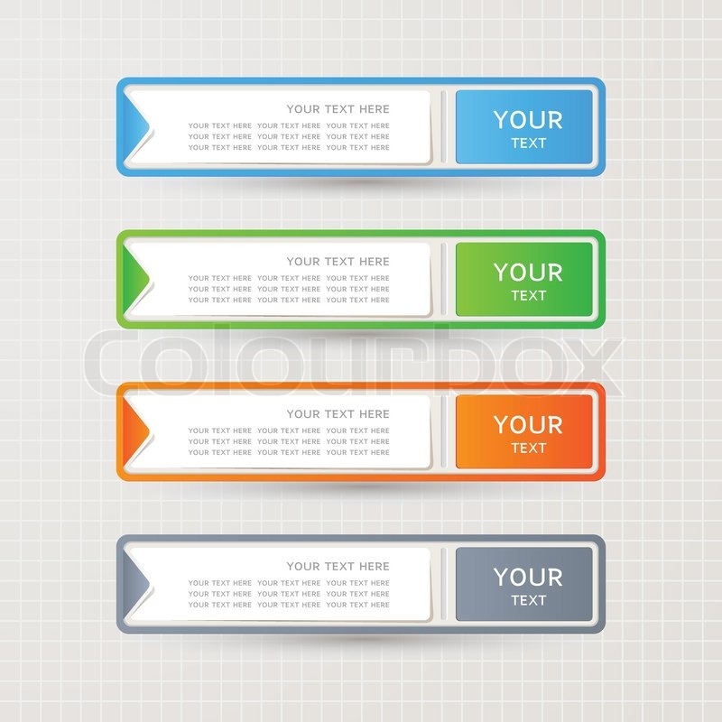 Sticker label paper colorful set, ... | Stock vector | Colourbox