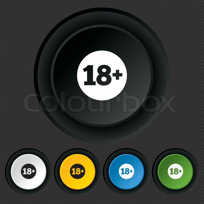 18 plus years old sign. Adults content ... | Stock vector | Colourbox