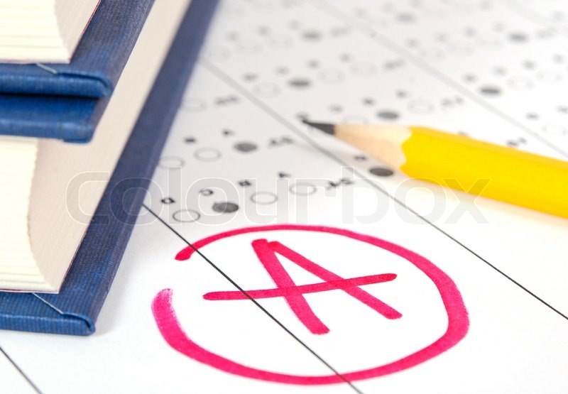 School and Education. Test paper with ... | Stock image | Colourbox