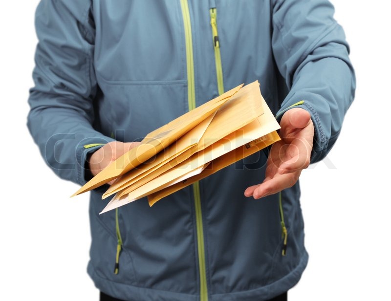 Male courier service worker or postman ... | Stock image | Colourbox