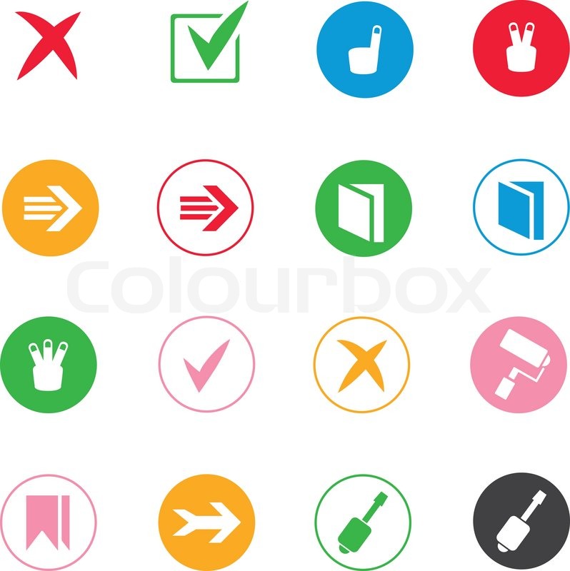List buttons, list icons | Stock vector | Colourbox