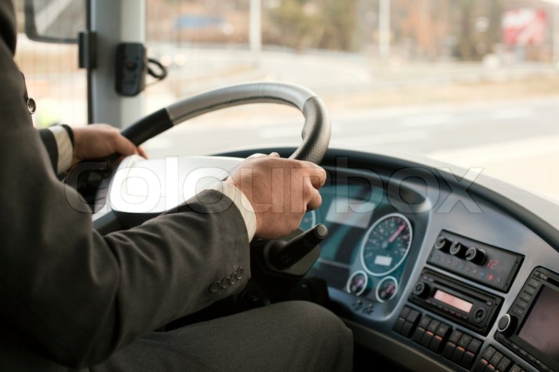 Man driving a bus | Stock image | Colourbox