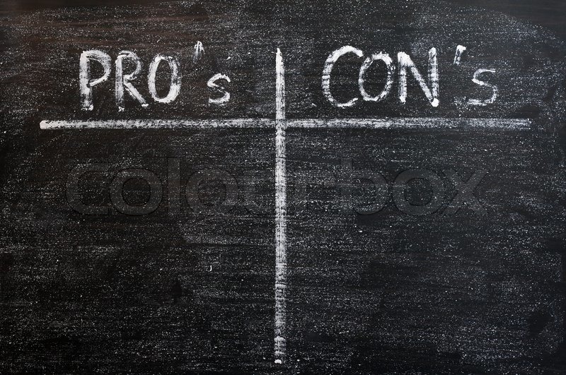Pro und Contra Liste auf einer Tafel mit ... | Stock Bild | Colourbox
