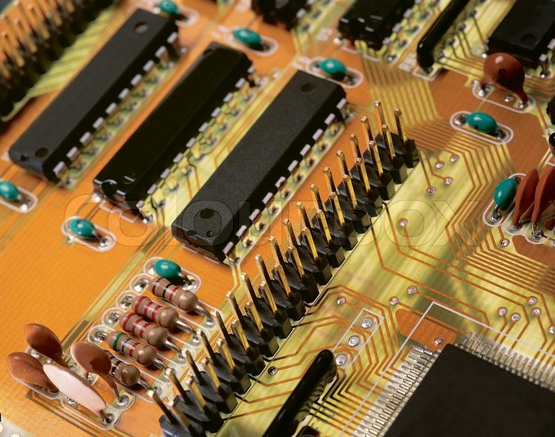 The modern printed-circuit board with ... | Stock image | Colourbox