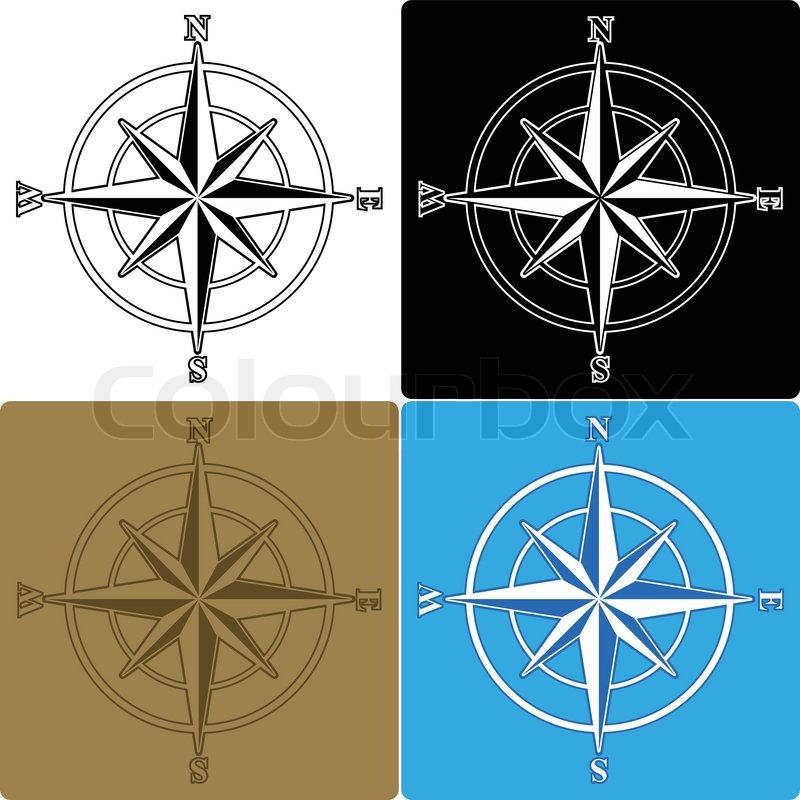 Set of isolated compass roses | Stock vector | Colourbox