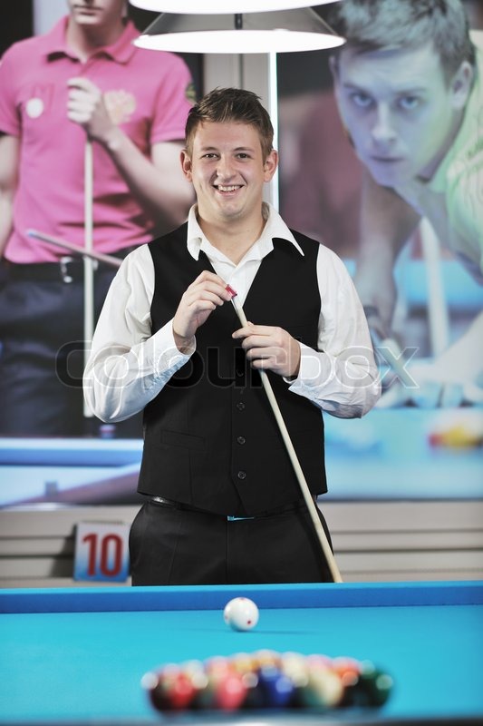 Young pro billiard player finding best ... | Stock image | Colourbox