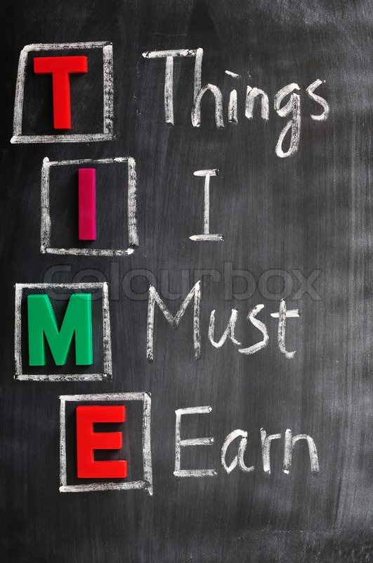 Acronym of Time for Things I must earn ... | Stock image | Colourbox