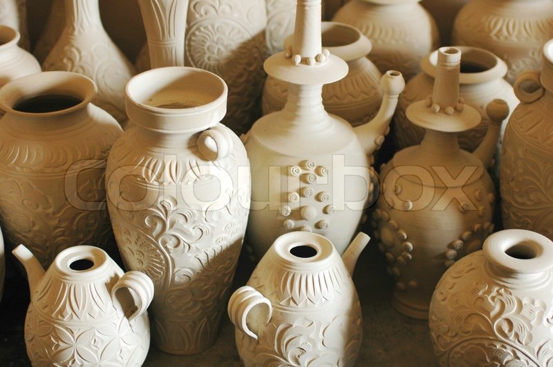 Piles of pottery Jugs and Vases in ... | Stock image | Colourbox