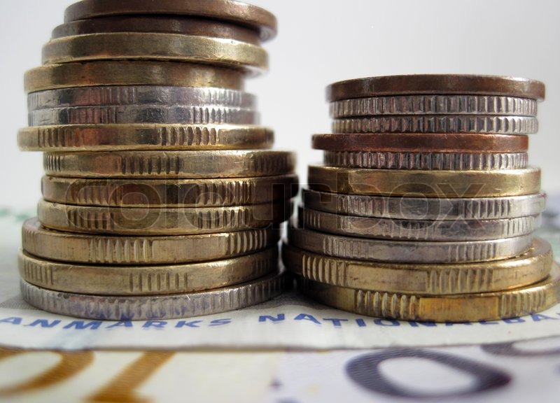 Danske penge i stabler | Stock foto | Colourbox