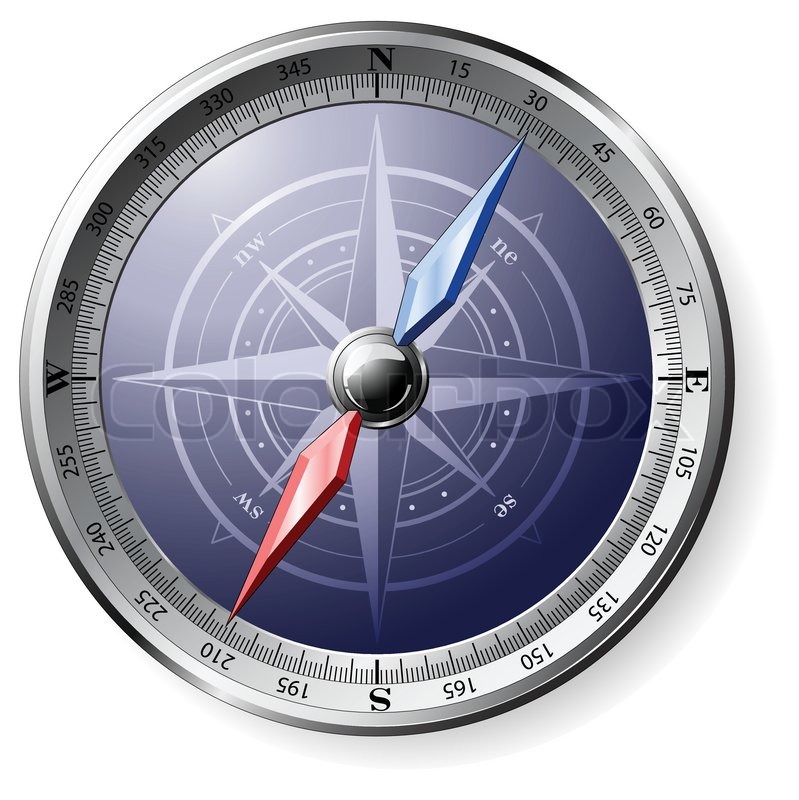Steel detailed compass isolated on ... | Stock vector | Colourbox