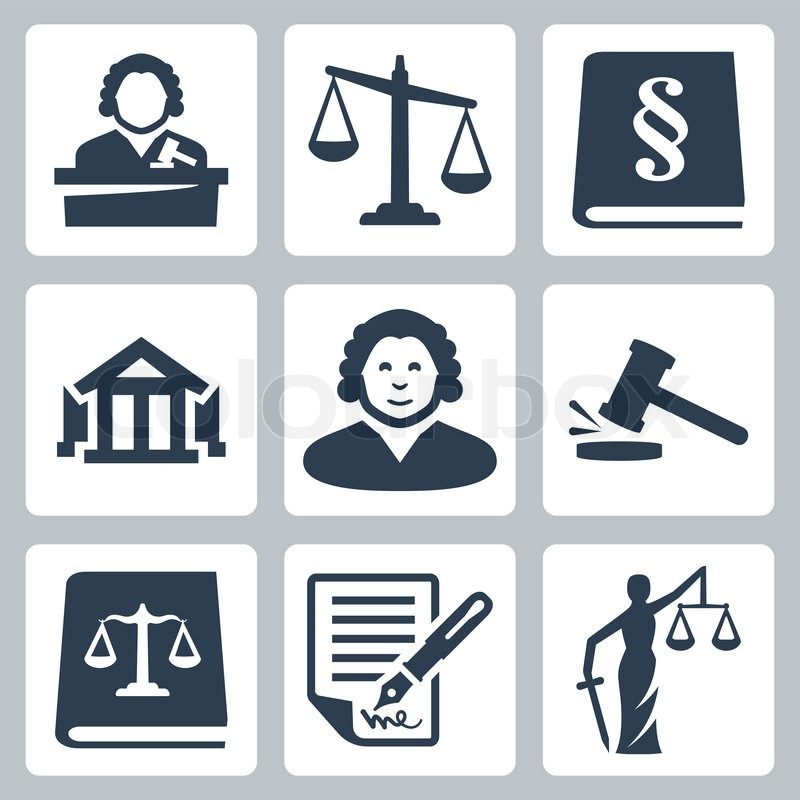 Vector law and justice icons set | Stock vector | Colourbox