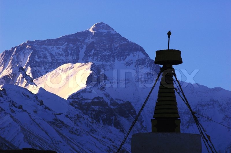 Closeup view of Mount Everest from the ... | Stock image | Colourbox