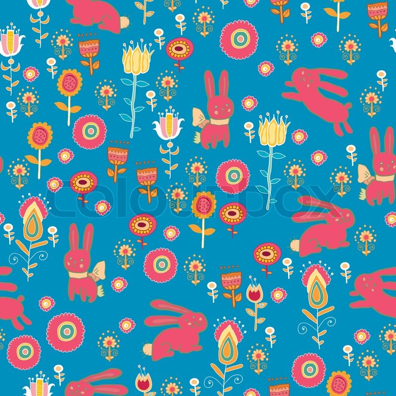 Helle Cartoon-Muster mit Tieren | Stock-Vektor | Colourbox