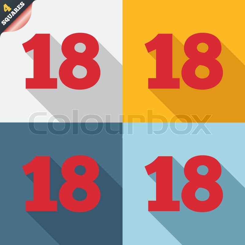 18 years old sign. Adults content ... | Stock vector | Colourbox